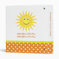 Personalized Happy Sun & Polka Dot Binder | Zazzle