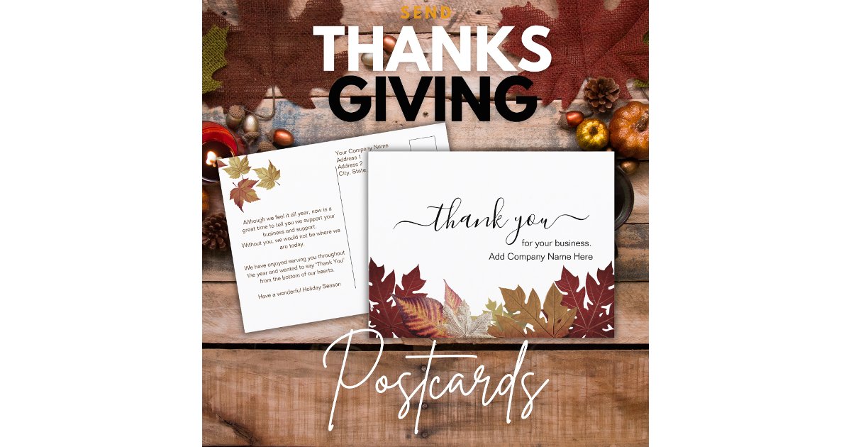 Personalized Happy Thanksgiving Postcard | Zazzle