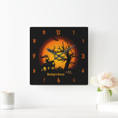 Personalized Haunted House Halloween Wall Clock | Zazzle