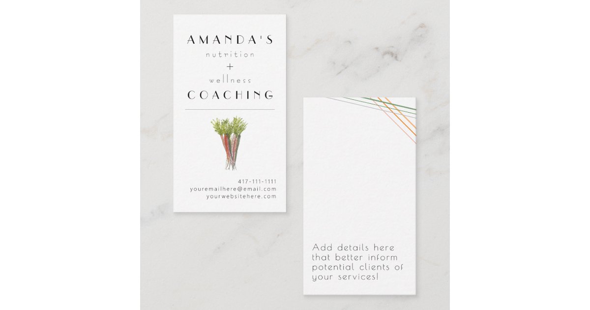 Personalized Health and Wellness Business Card | Zazzle