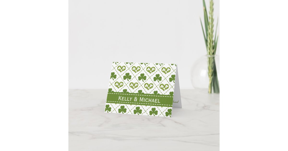 Personalized Heart and Shamrock Wedding Thank You | Zazzle