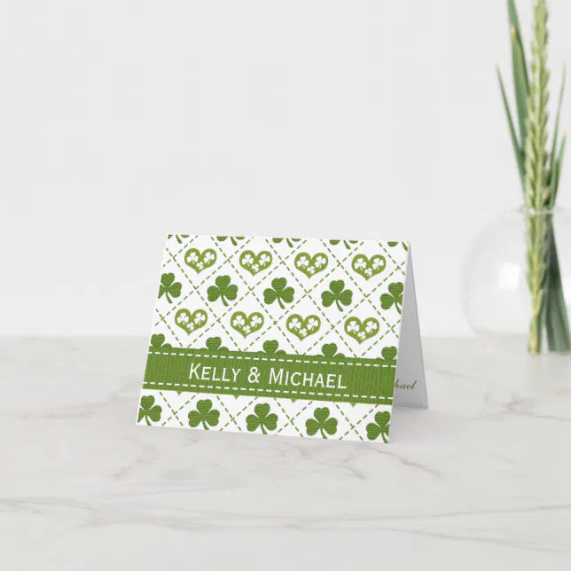Personalized Heart and Shamrock Wedding Thank You | Zazzle