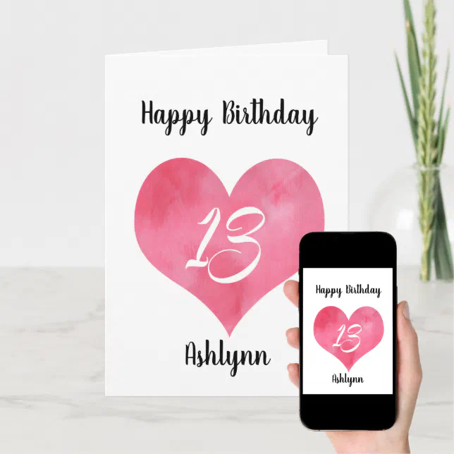 Personalized Heart Birthday Card | Zazzle