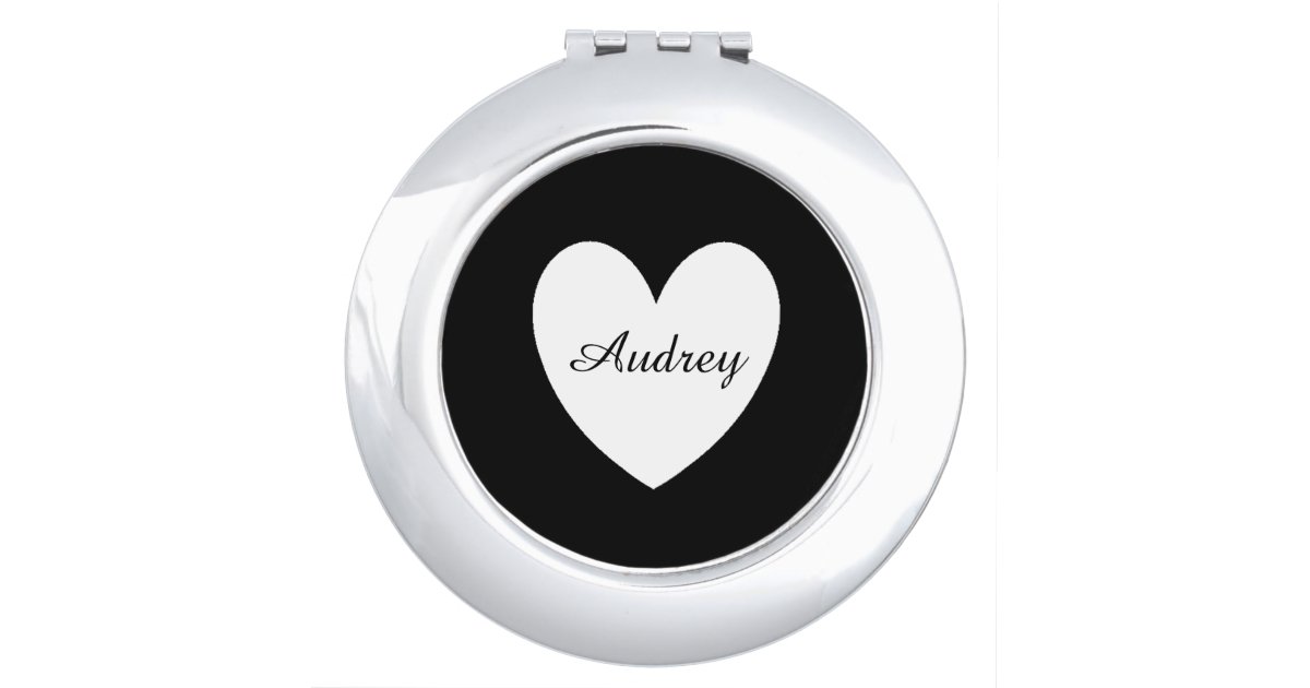 Personalized Heart Compact Mirror | Zazzle