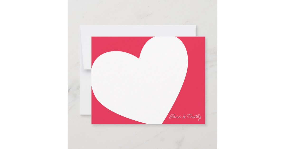 Personalized Heart Note Card | Zazzle