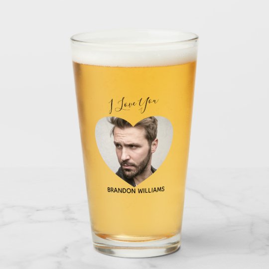 Personalized Heart Photo I Love You Glass | Zazzle.com