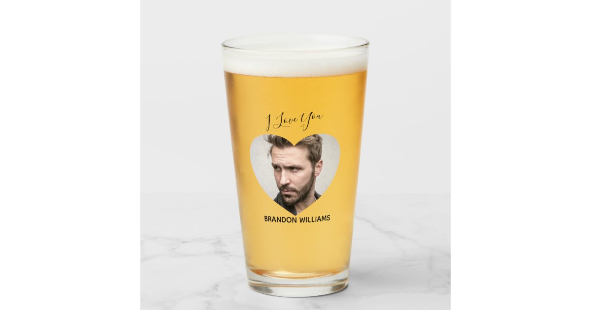 Personalized Heart Photo I Love You Glass | Zazzle.com