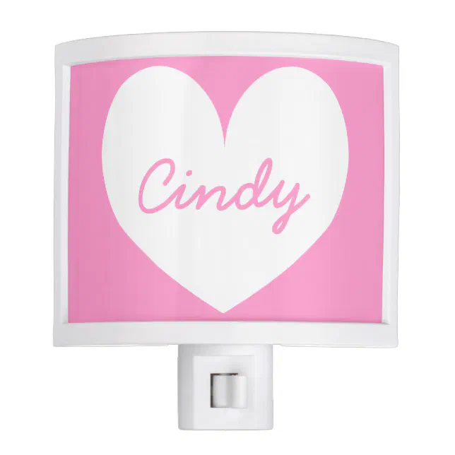 Personalized heart shape night light for kids room | Zazzle