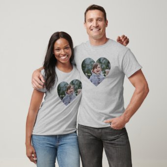 Personalized Heart-Shaped Photo Men's T-Shirt | Zazzle