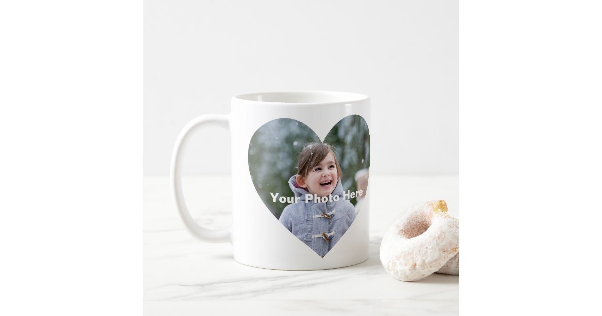 Personalized Heart-Shaped Photo Mug | Zazzle