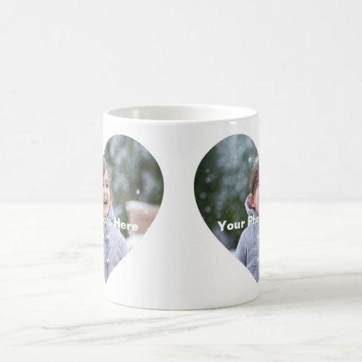 Personalized Heart-Shaped Photo Mug | Zazzle