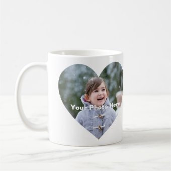 Personalized Heart-Shaped Photo Mug | Zazzle