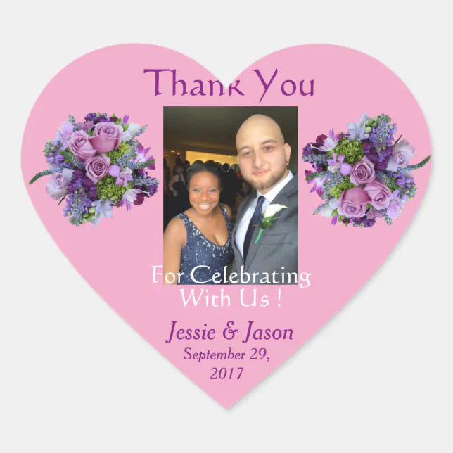 Personalized Heart Wedding Sticker | Zazzle