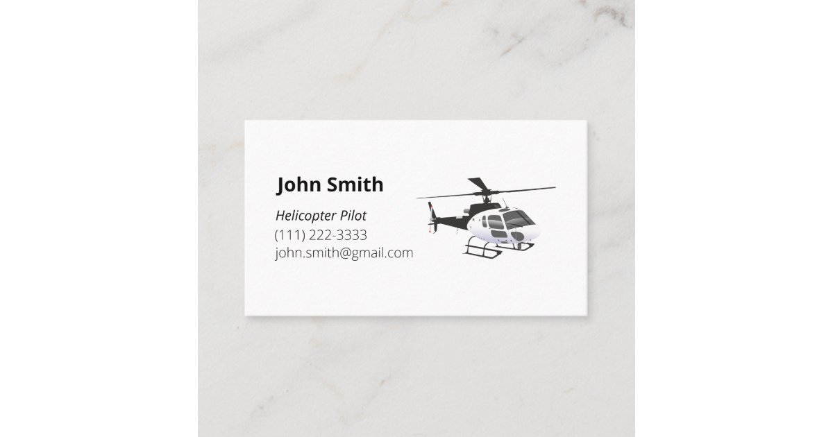 Personalized Helicopter Pilot Business Card | Zazzle