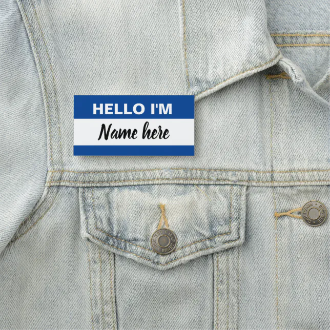 Personalized Hello my name is (blue) Name Tag | Zazzle