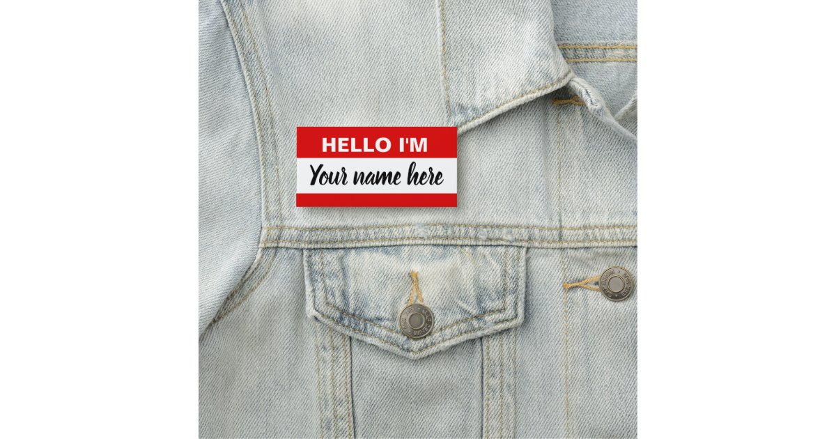 Personalized Hello my name is (red) Name Tag | Zazzle
