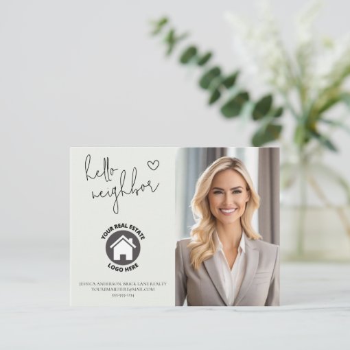 Personalized Hello Neighbor Real Estate Postcard | Zazzle