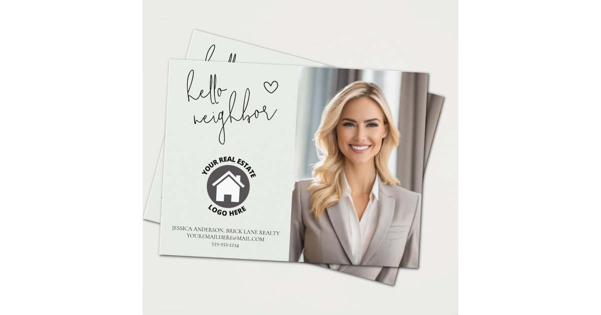 Personalized Hello Neighbor Real Estate Postcard | Zazzle