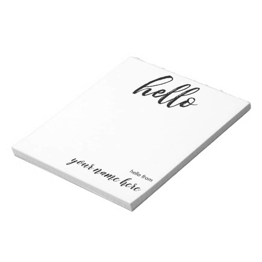 Personalized Hello Notepad | Zazzle