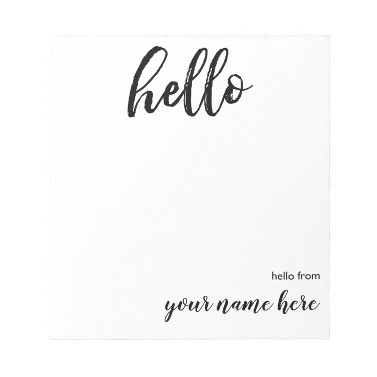 Personalized Hello Notepad | Zazzle