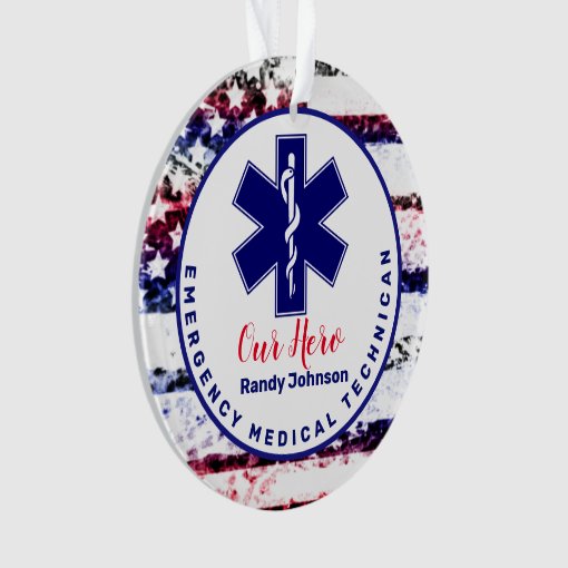 Personalized Hero EMS Star Life Logo Ornament | Zazzle