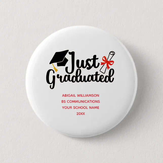 Personalized High School College Graduation Button | Zazzle