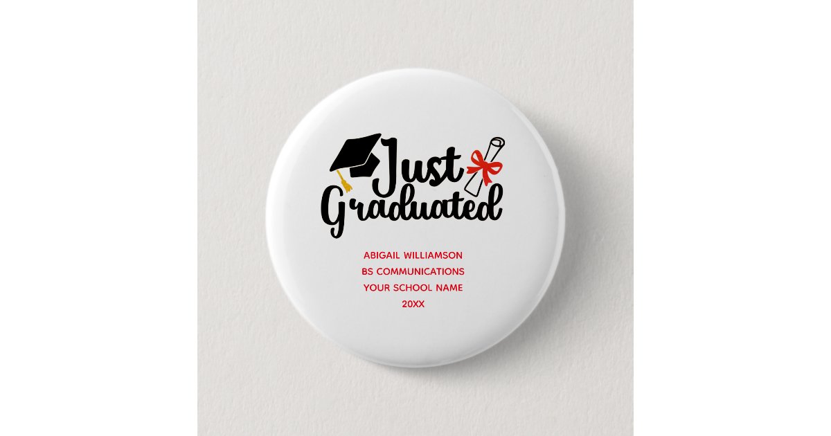 Personalized High School College Graduation Button | Zazzle