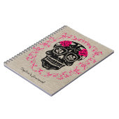 Personalized Hipster Sugar Skull Notebook | Zazzle