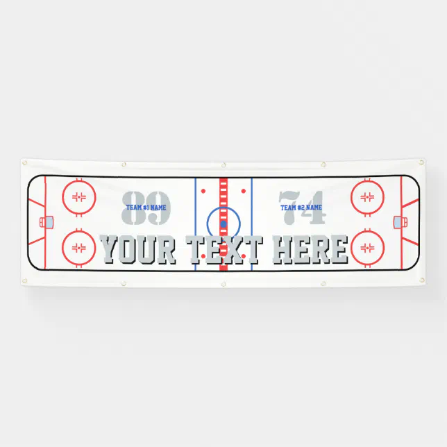 Personalized Hockey Rink Diagram Design on a Banner | Zazzle