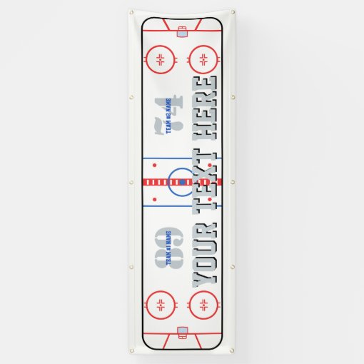 Personalized Hockey Rink Diagram Design on a Banner | Zazzle