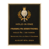 Personalized Hole-In-One Wooden Golf Plaque Wood Wall Art | Zazzle