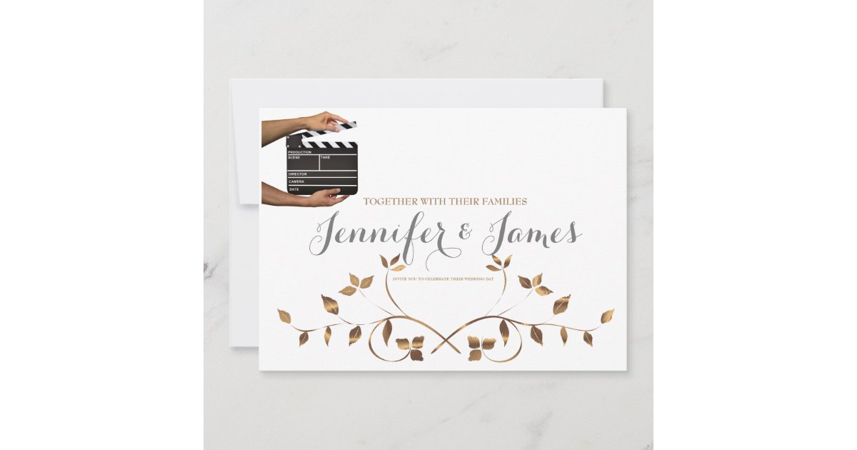 Personalized Hollywood Clapper Wedding Invitation | Zazzle