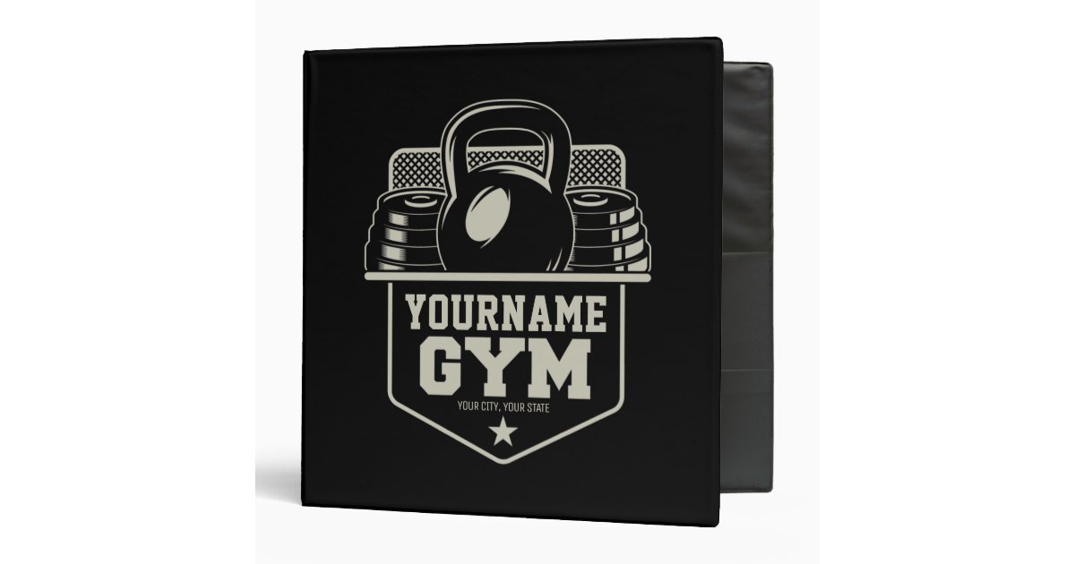 Personalized Home GYM Kettlebell Fitness Trainer 3 Ring Binder | Zazzle
