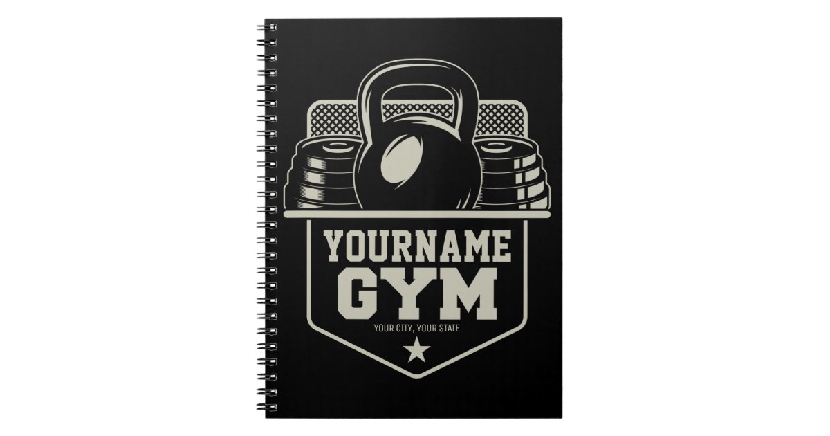 Personalized Home GYM Kettlebell Fitness Trainer Notebook | Zazzle