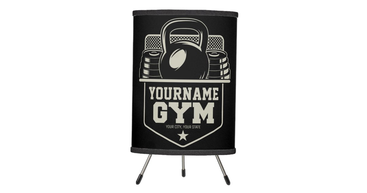 Personalized Home GYM Kettlebell Fitness Trainer Tripod Lamp | Zazzle
