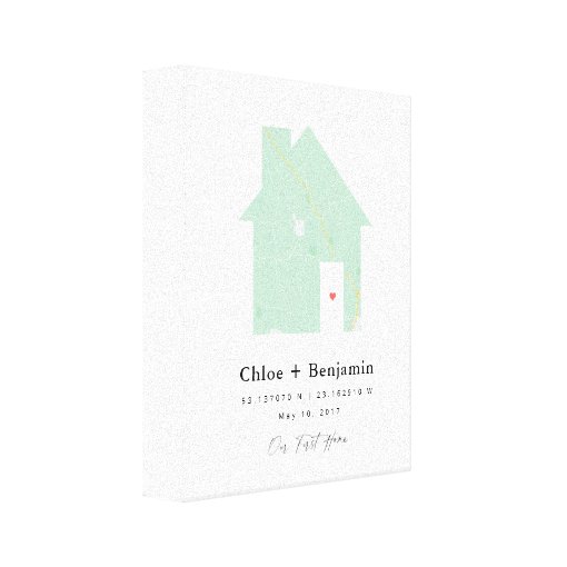 Personalized Home Map Our First Home Gift Canvas Print | Zazzle