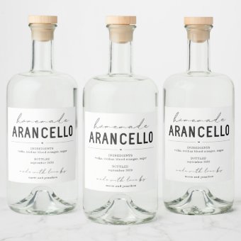 Personalized Homemade Arancello Label | Zazzle