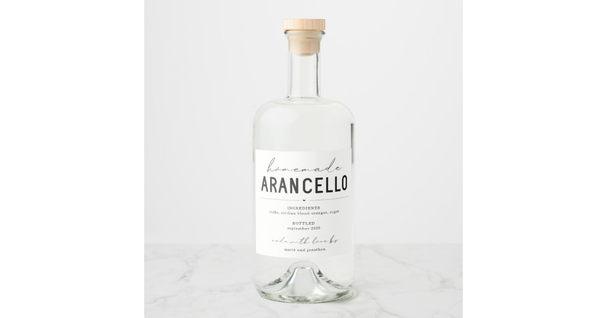 Personalized Homemade Arancello Label | Zazzle