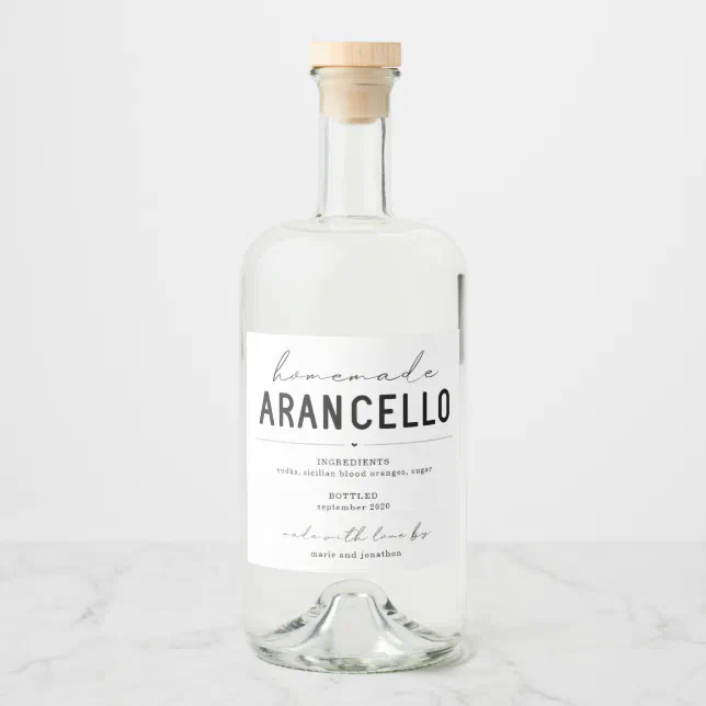 Personalized Homemade Arancello Label | Zazzle