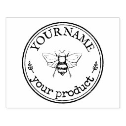 Personalized Homemade Bee Logo Custom Rubber Stamp | Zazzle