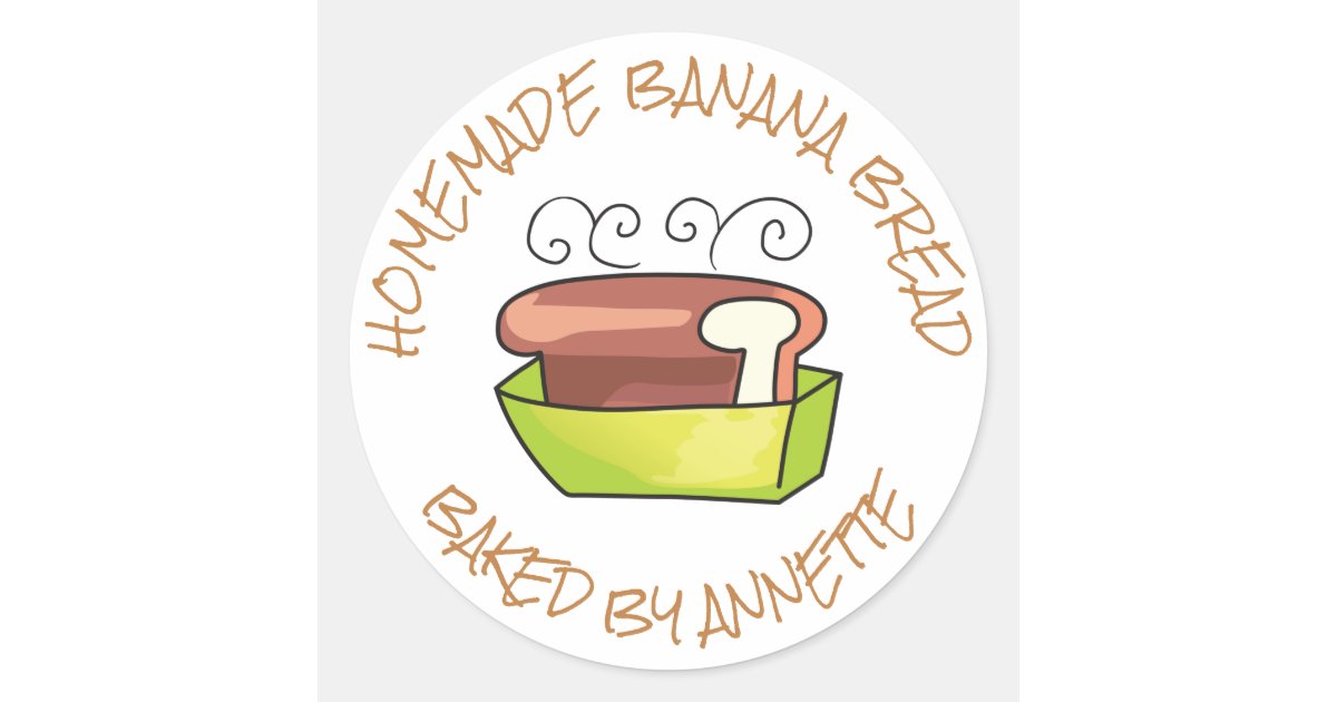 Personalized Homemade Bread Classic Round Sticker | Zazzle