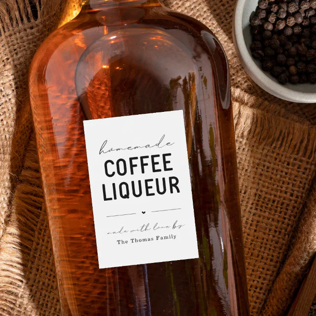 Personalized Homemade Coffee Liqueur Label | Zazzle