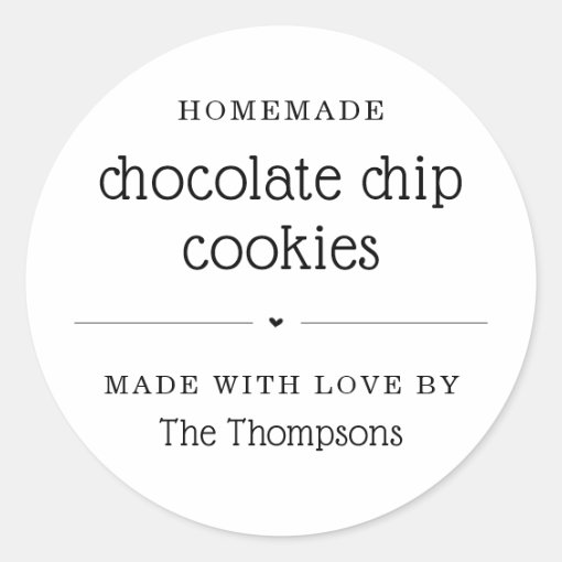 Personalized Homemade Food / Cookies Sticker | Zazzle