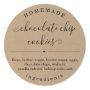 Personalized Homemade Food Kraft Background Classic Round Sticker | Zazzle