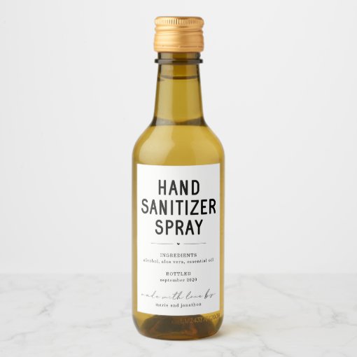 Personalized Homemade Hand Sanitizer Spray Label | Zazzle