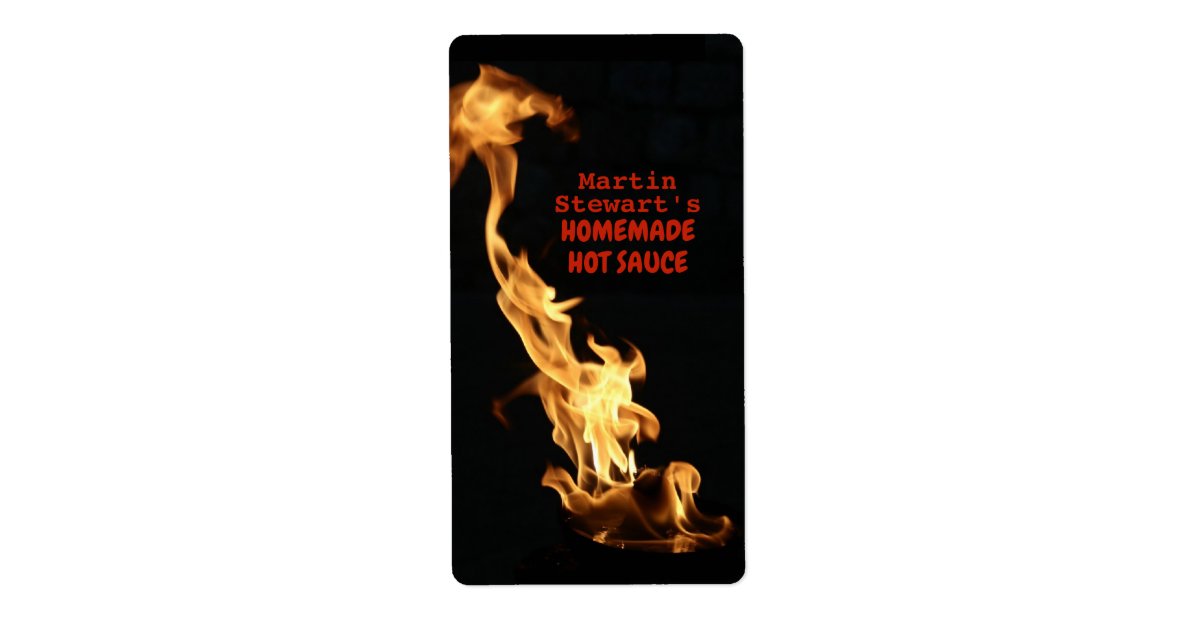 Personalized Homemade Hot Sauce Labels Fire | Zazzle