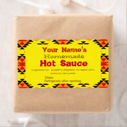 Personalized Homemade Hot Sauce Labels Indian Art | Zazzle