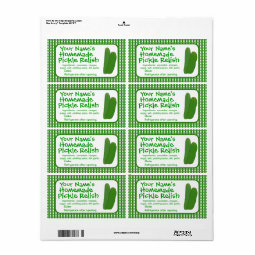 Personalized Homemade Pickles Labels Template | Zazzle