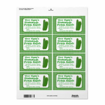 Personalized Homemade Pickles Labels Template | Zazzle