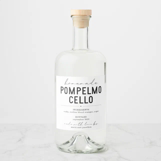 Personalized Homemade Pompelmocello Label | Zazzle